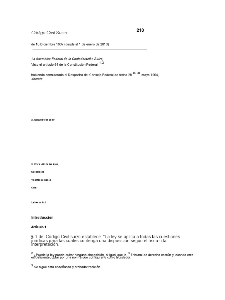 Codigo Civil Suizo - Traducido | Descargar gratis PDF | Cooperativa ...