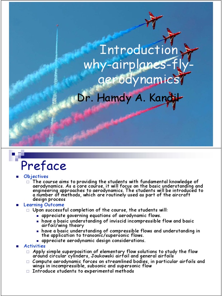 Lecture Aerodynamics Aerodynamics Pdf Lift Force Aerodynamics