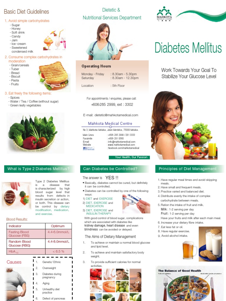 Diabetes Mellitus Brochure PDF | PDF | Dieting | Carbohydrates