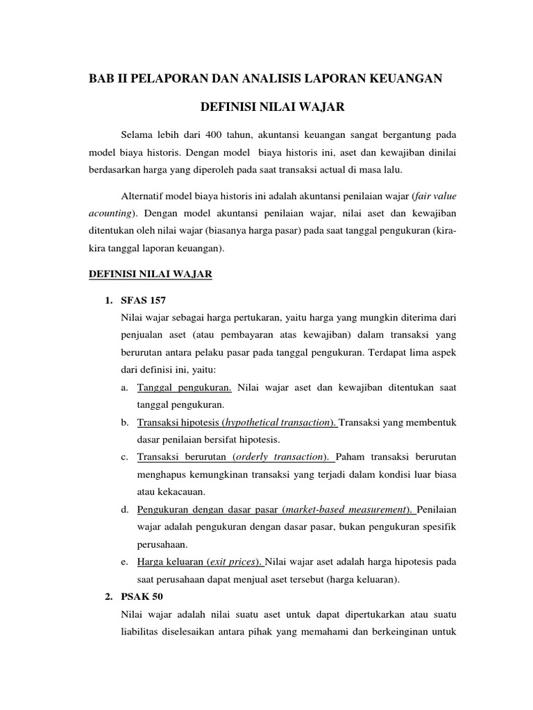 Resume Analisis Dan Laporan Keuangan Bab 2 Pelaporan Dan Analisis Keuangan | PDF