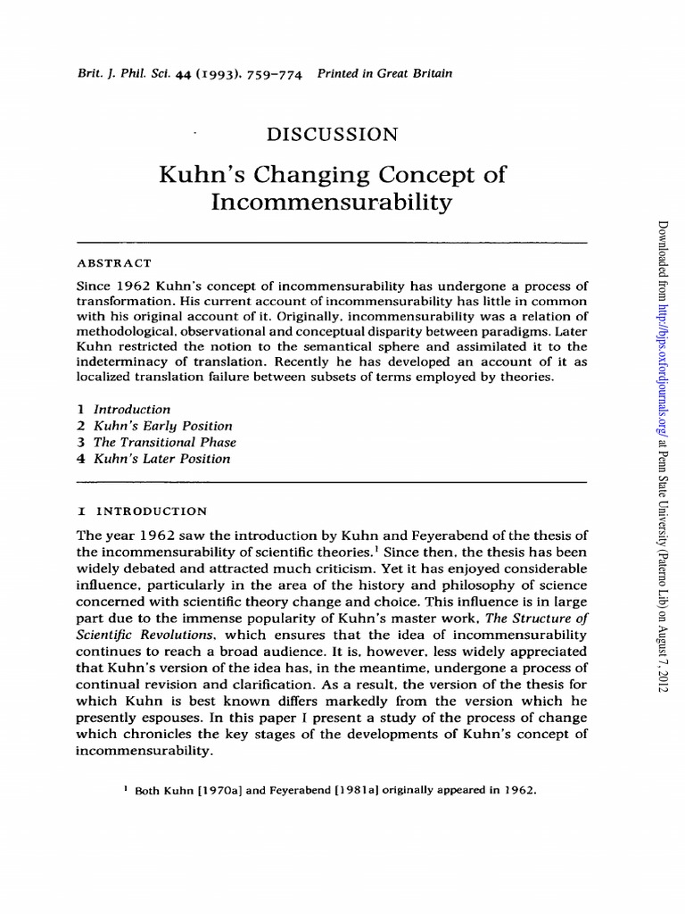 Sankey, H. (1993) - Kuhn's Changing Concept of Incommensurability ...