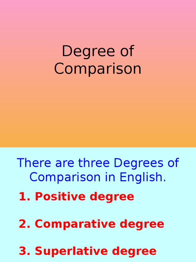 Understanding Degrees of Comparison | PDF | Self-Improvement | Wellness