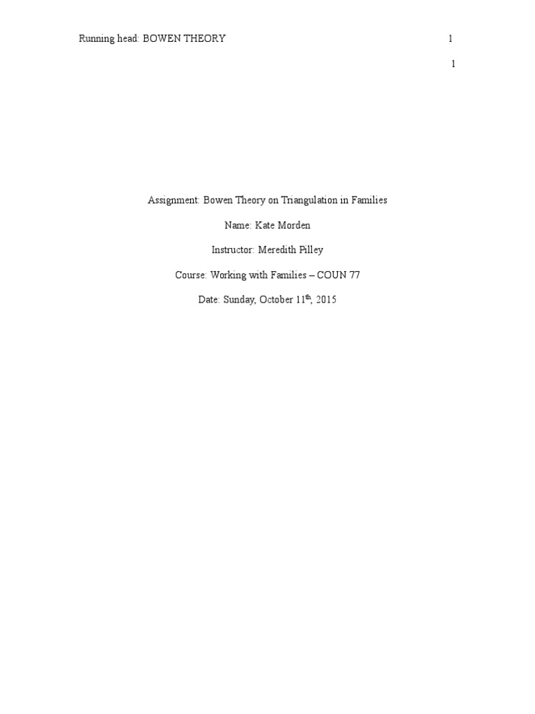 Bowen Theory: Understanding Triangulation | PDF | Self Esteem | Psychology