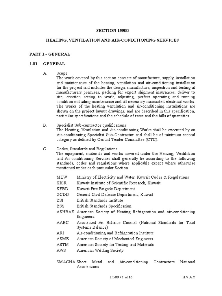 HVAC | PDF | Hvac | Specification (Technical Standard)