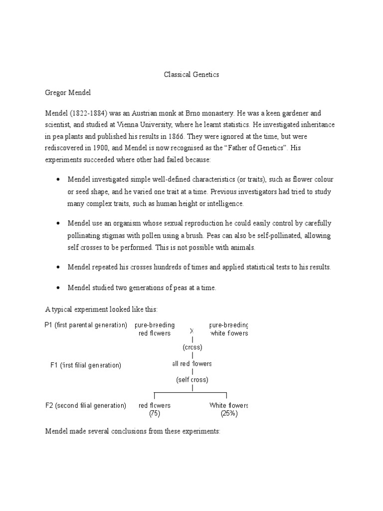 Mendel's Genetics and Inheritance | PDF | Dominance (Genetics) | Zygosity