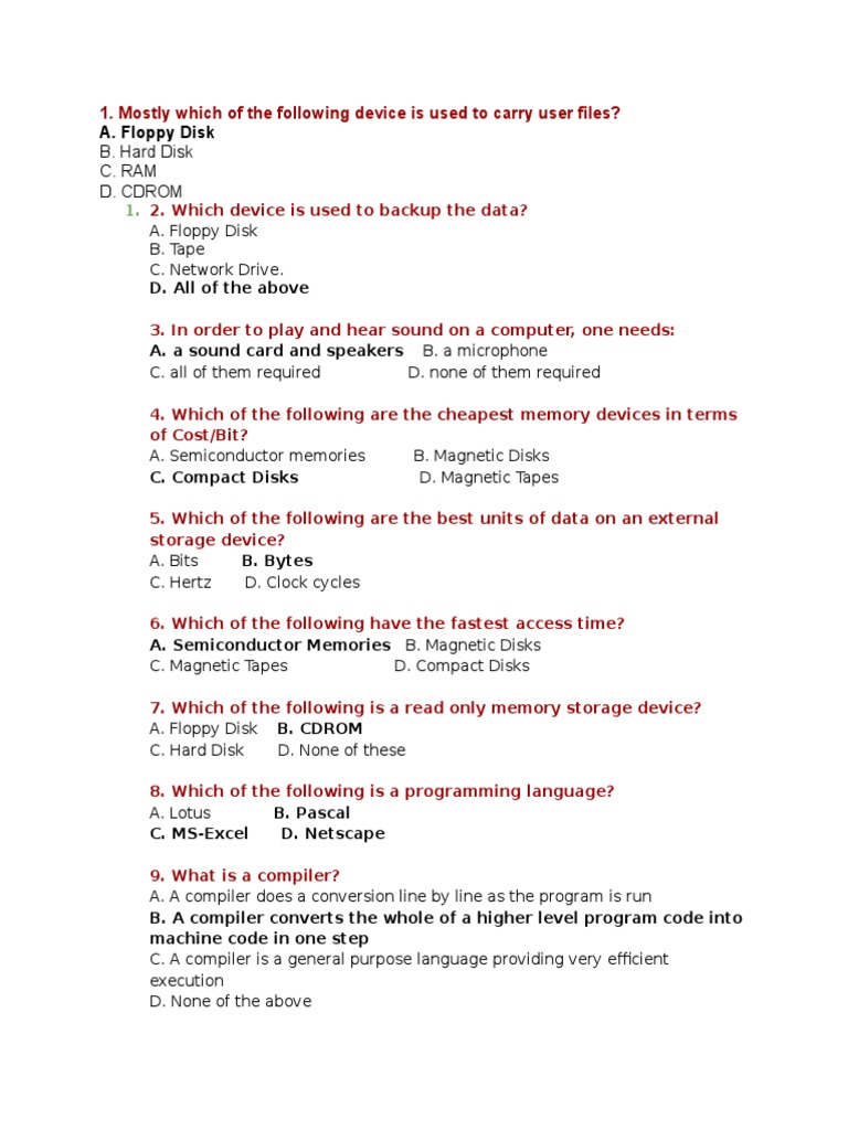 It MCQ | PDF | Disk Storage | Computer Data Storage