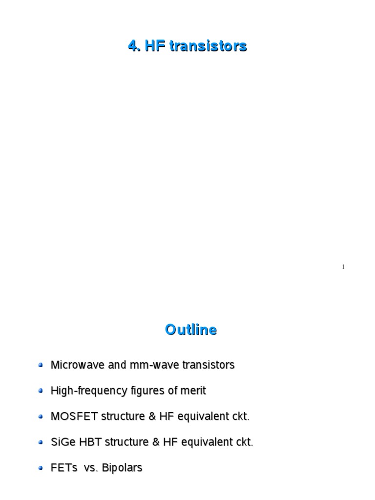 HF Transistors: FET vs. HBT Analysis | PDF | Field Effect Transistor ...