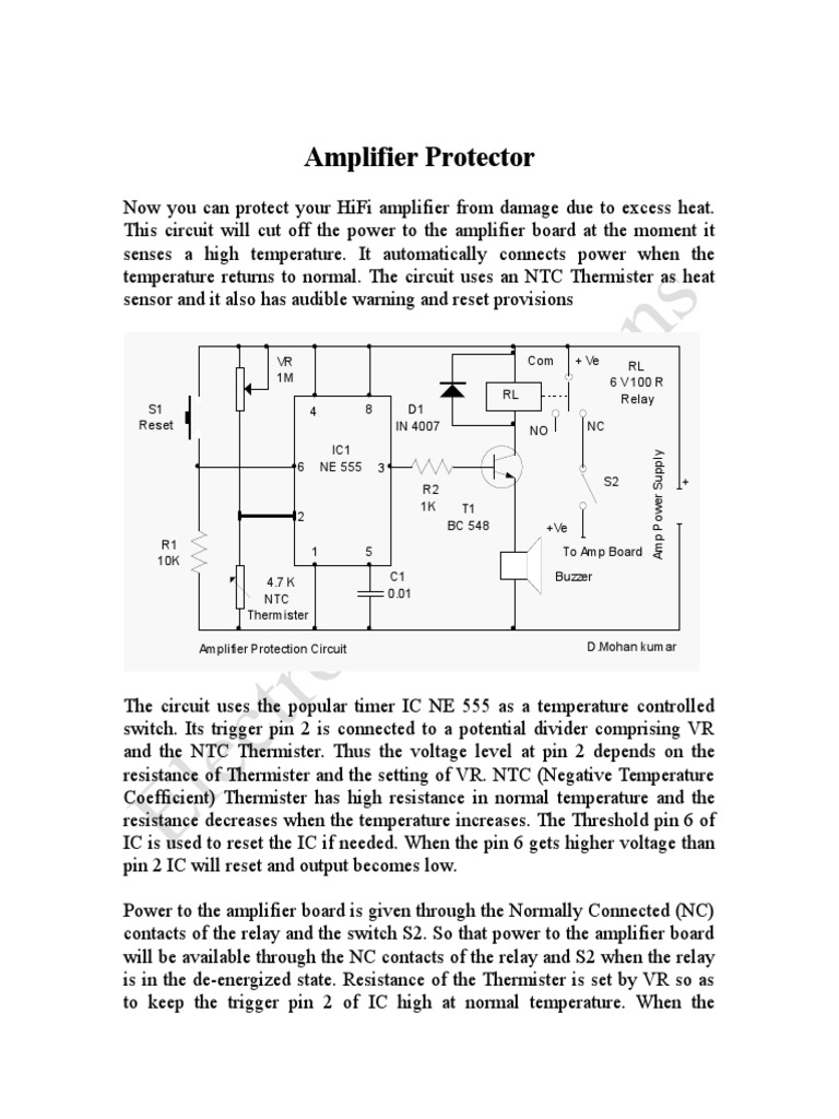 Amplifier Protection Circuit | PDF