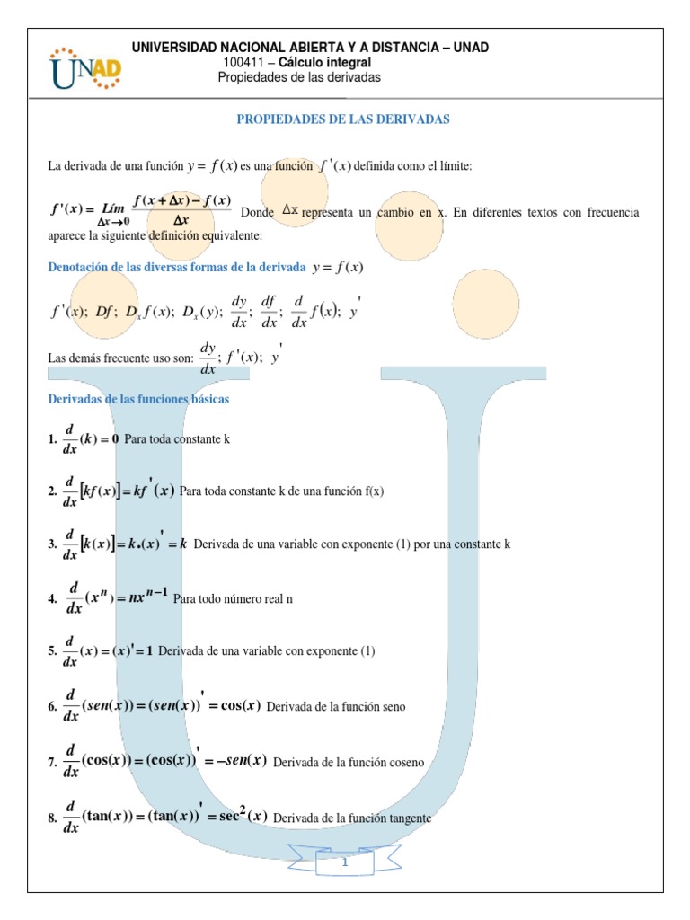 Propiedades de Las Derivadas PDF | PDF