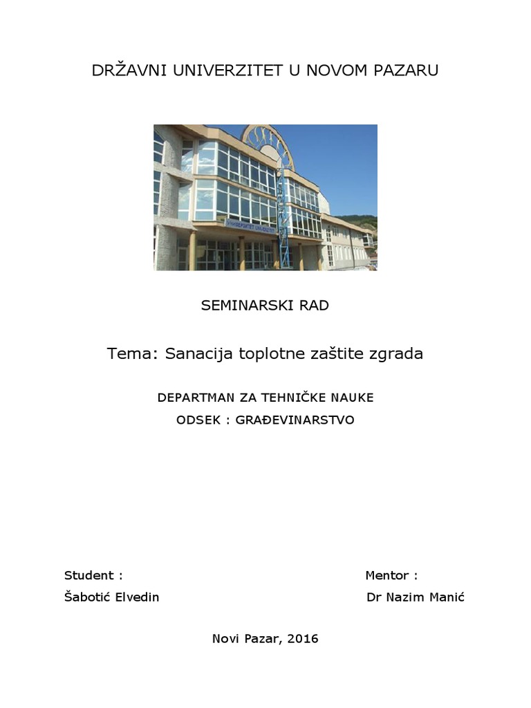 Sanacija Toplotne Zastite Zgrada | PDF
