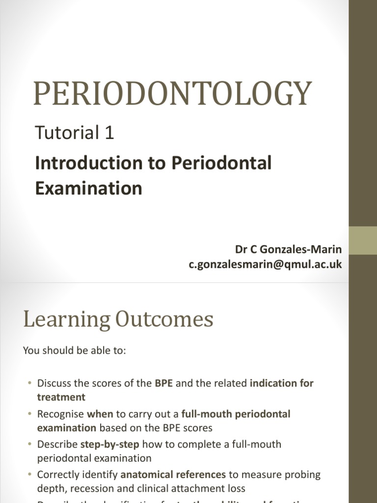 Periodontal Examination and BPE Scoring | PDF | Oral Hygiene | Mouth