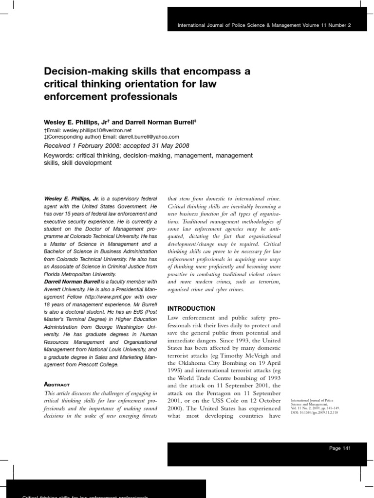 Decision Making and Critical Thinking | PDF | Leadership | Critical ...