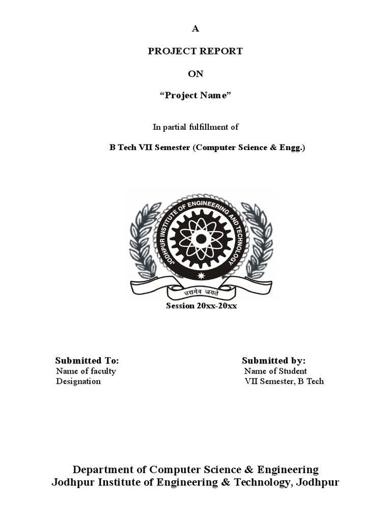 JIET BTech Report Template Final | PDF | Computer Science | Areas Of Computer Science