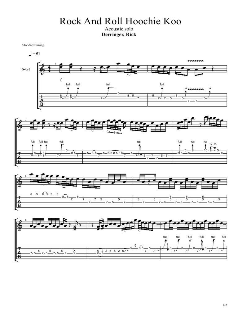 Rock and Roll Hoochie Koo Solo | PDF