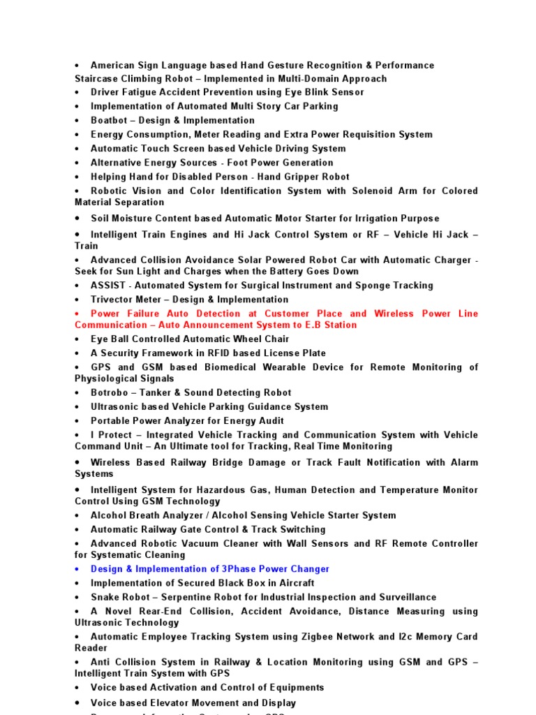 Ideas For Final Year Project | PDF | Radio Frequency Identification ...