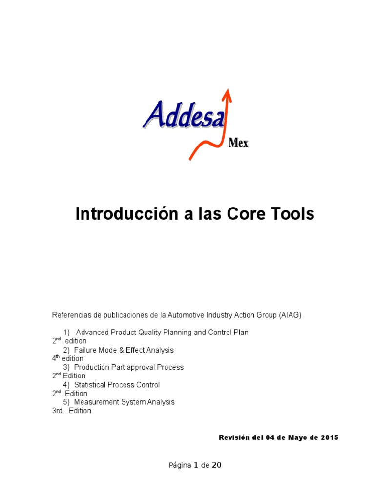 Introducción A Las Core Tools | PDF | Planificación | Estadísticas