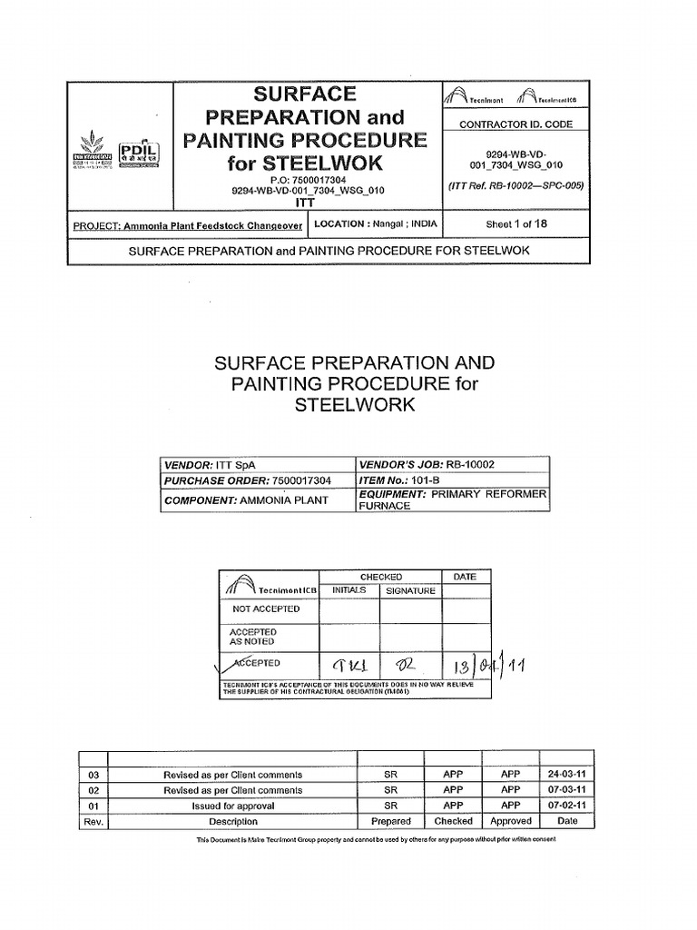 Painting Procedure Approved. | PDF