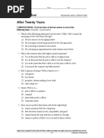 "After Twenty Years" Questions and Answers | PDF
