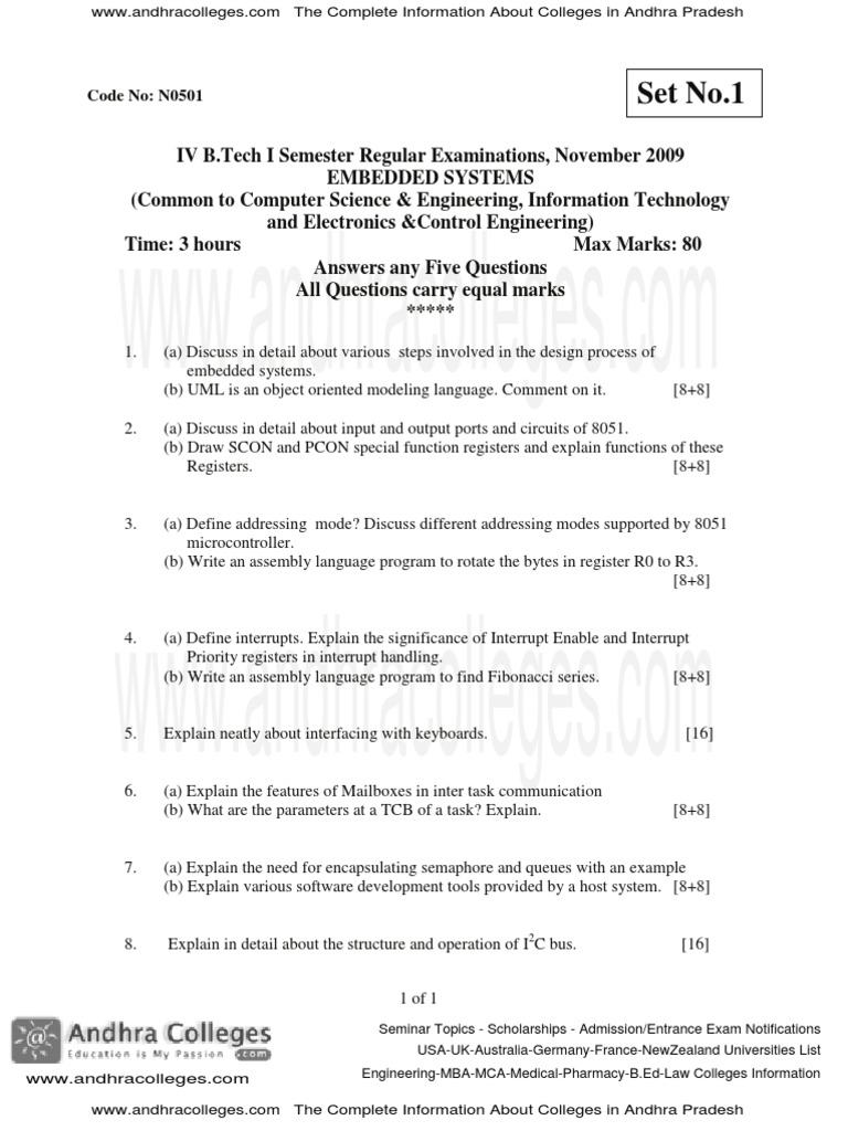 Set No.1 | PDF | Embedded System | Assembly Language