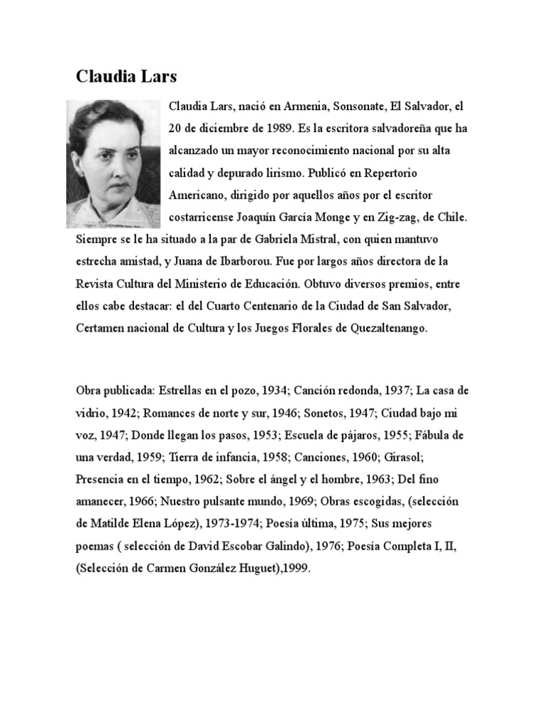 Biografia Claudia Lars | PDF