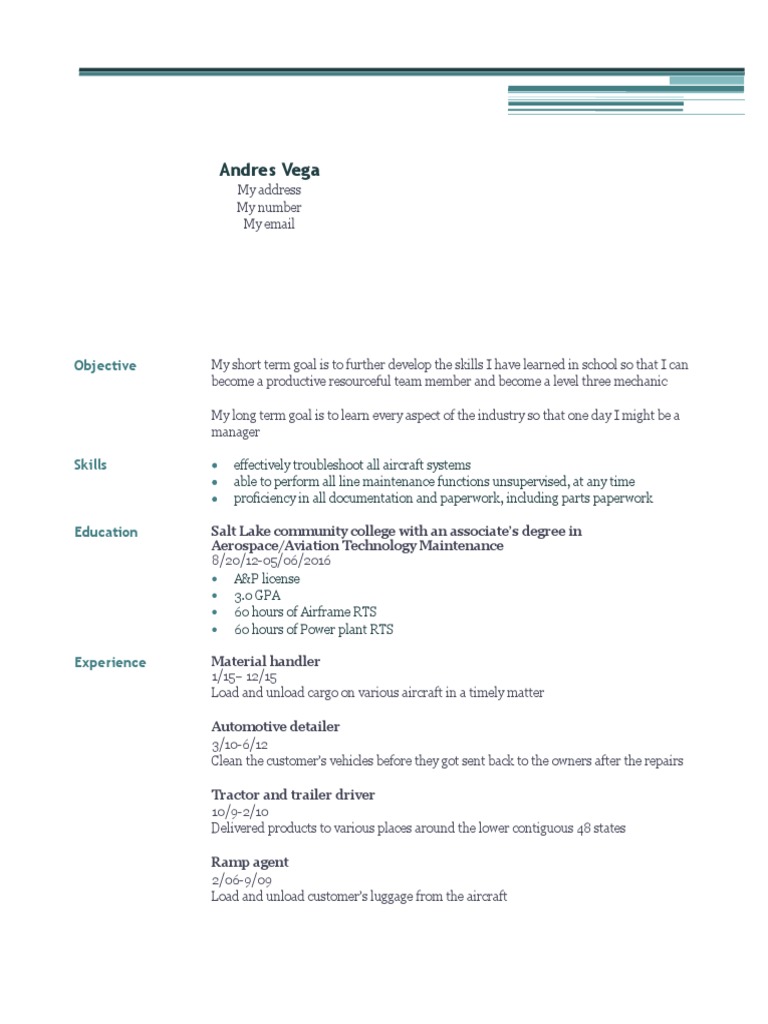Andres Vega Resume | PDF | Computers | Technology & Engineering