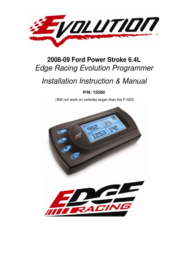 08-09 Ford Edge Racing Evolution Programmer Installation Instruction ...