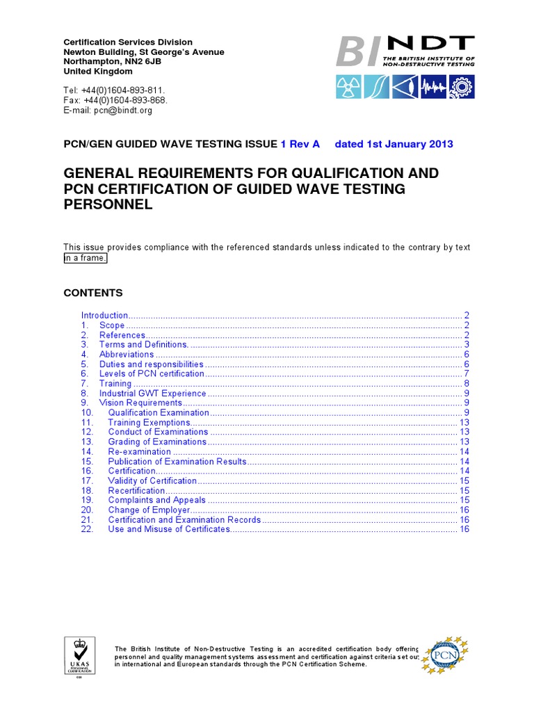 bindt | Nondestructive Testing | Professional Certification