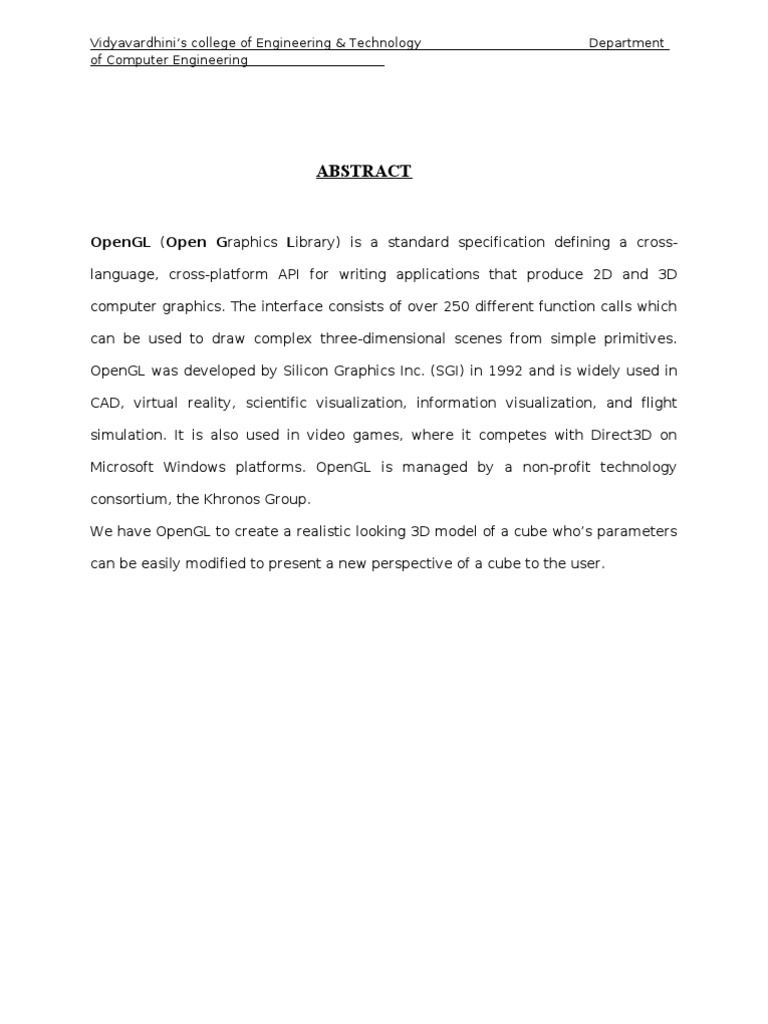 Abstract | PDF | Computer Graphics | 3 D Computer Graphics