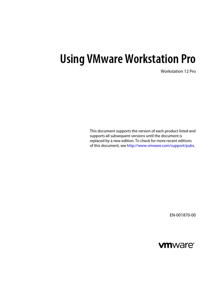 Workstation Pro 12 User Guide | PDF | Virtualization | V Mware