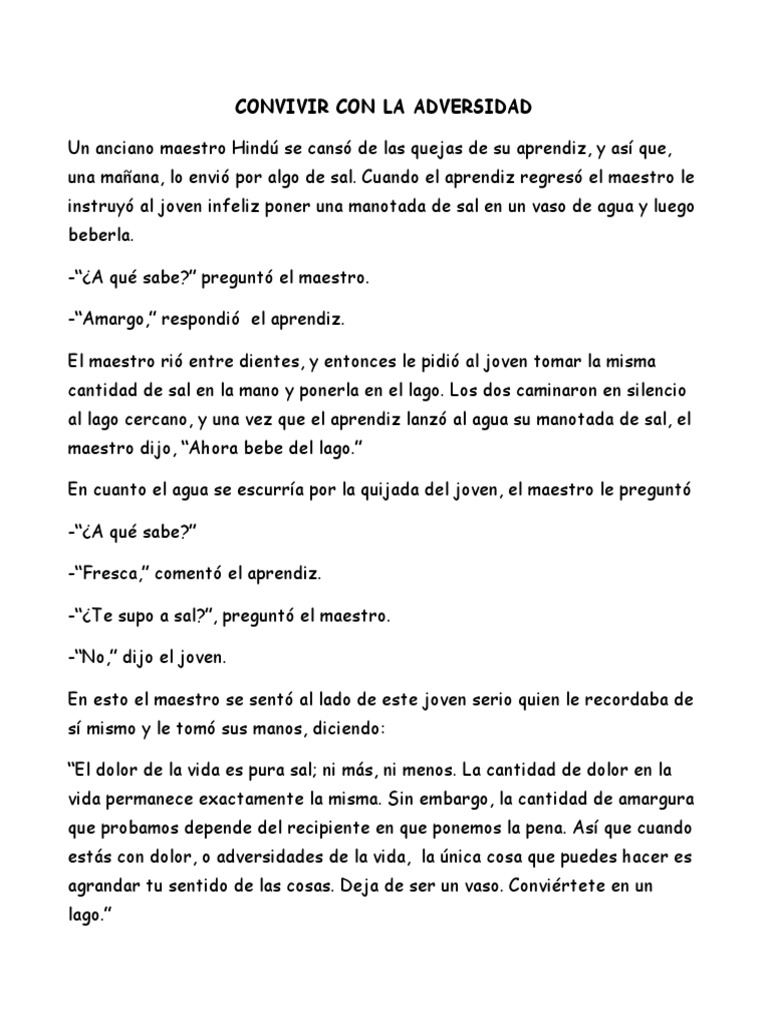 Convivir Con La Adversidad | PDF