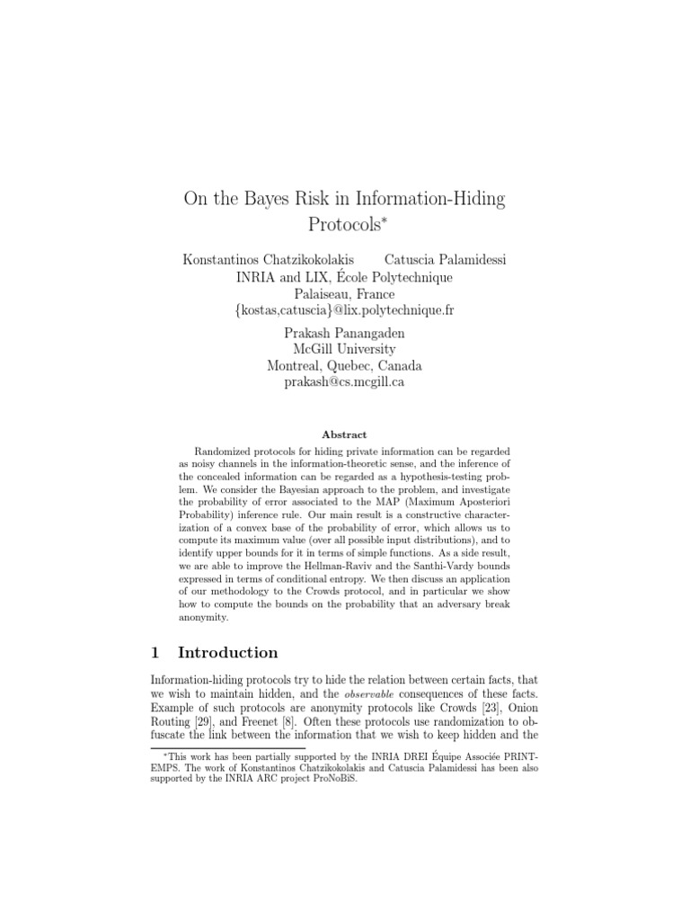 Information Hiding Protocols | PDF | Teaching Mathematics ...