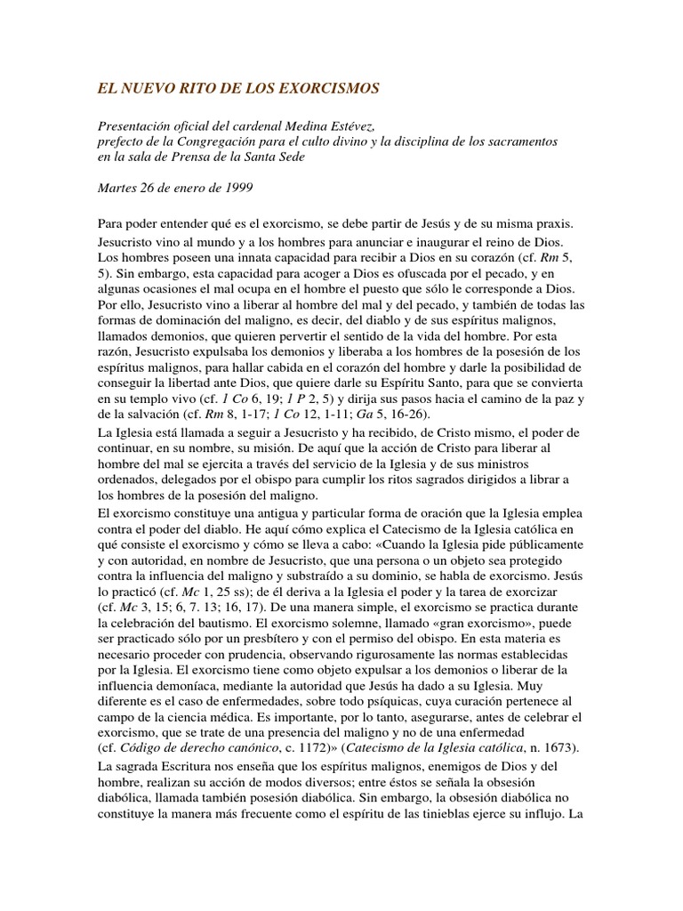 El Nuevo Rito de Los Exorcismos | PDF | Exorcismo | Demonios
