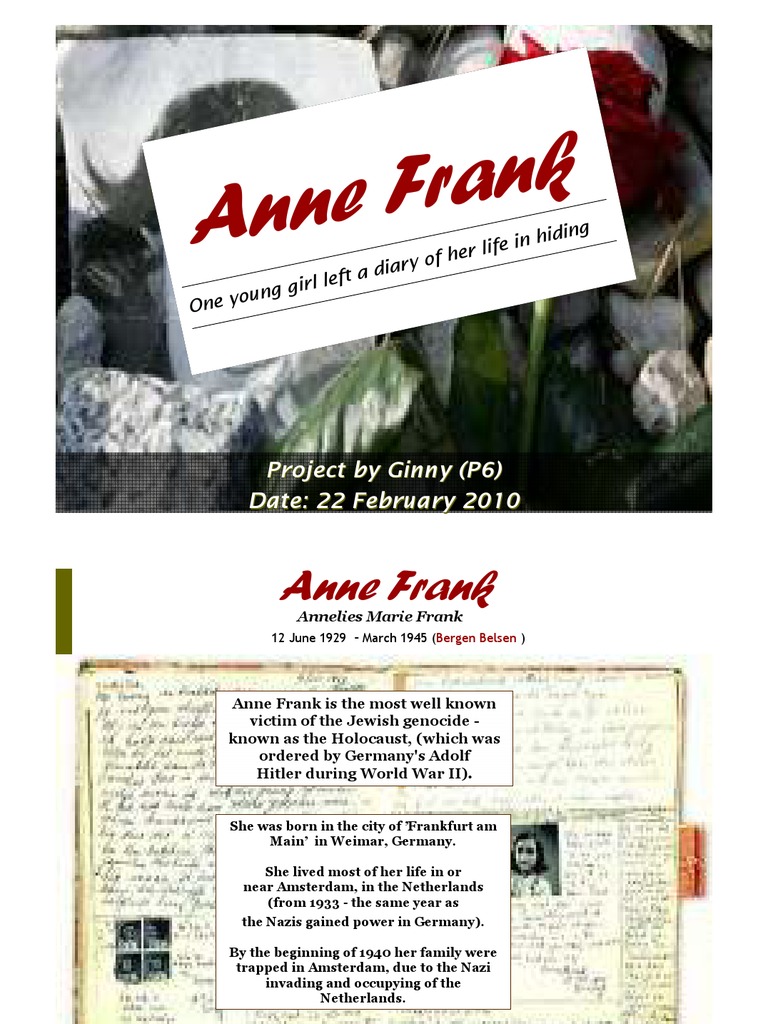 Anne Frank Project | PDF | Anne Frank | Nazi Germany