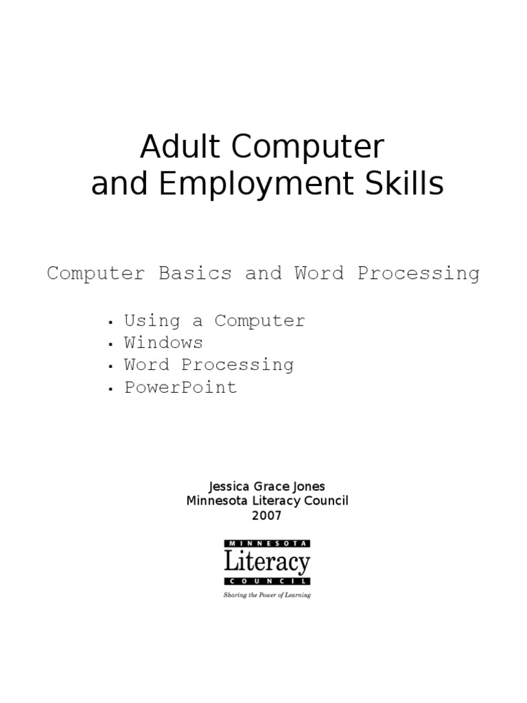 Adult Computer Skills Guide | PDF | Personal Computers | Microsoft Word