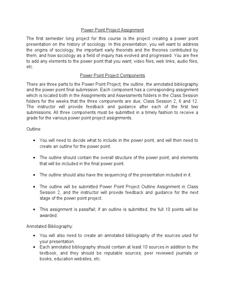 Sociology History PowerPoint Project Guide | PDF | Microsoft Power ...