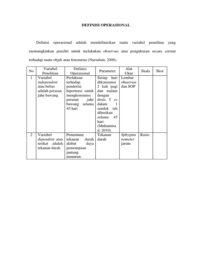 Definisi Operasional PDF