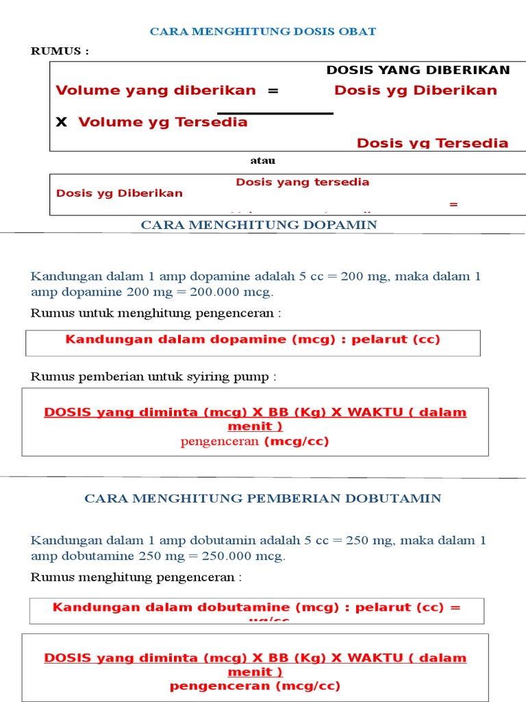 Cara Menghitung Dosis Obat | PDF