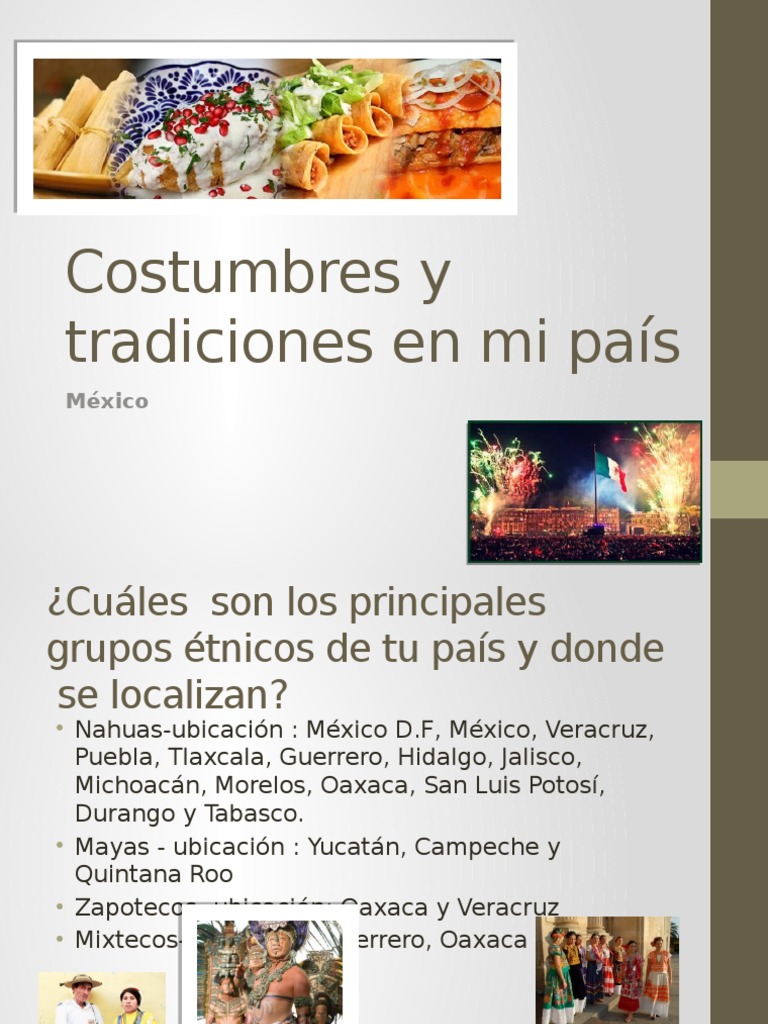 Tradiciones y Costumbres de México | PDF | Ciencias sociales | Estudios ...