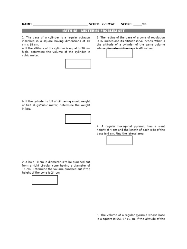 Math 4a Problem Set | PDF