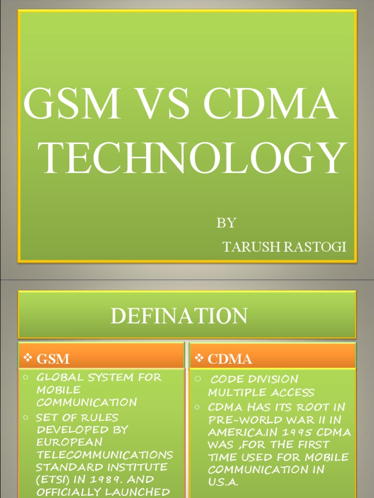 GSM vs CDMA: Key Differences Explained | PDF | Gsm | Computer Science