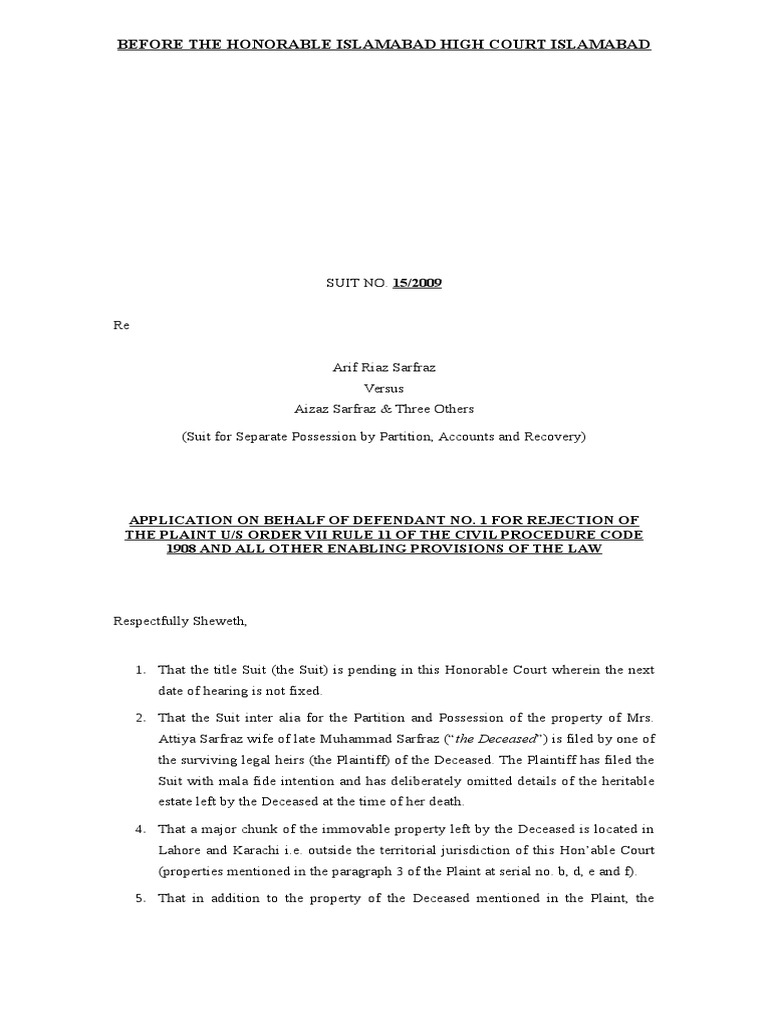 Rejection of Plaint | PDF | Lawsuit | Affidavit