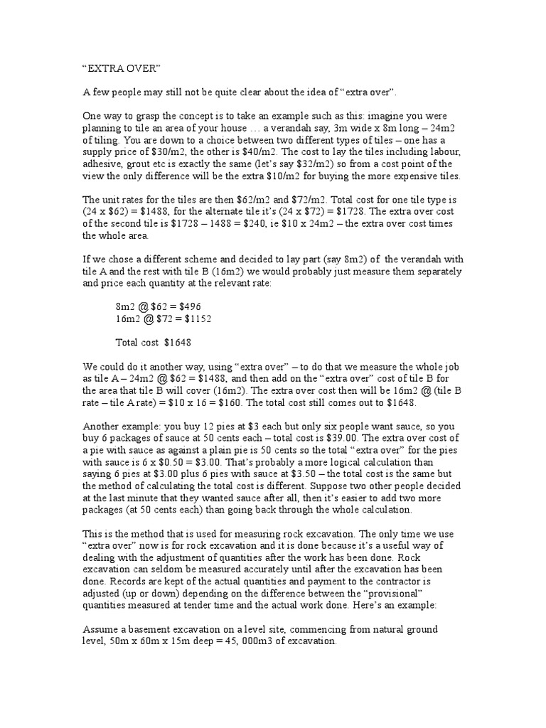 Extra Over | PDF | Business | Economies