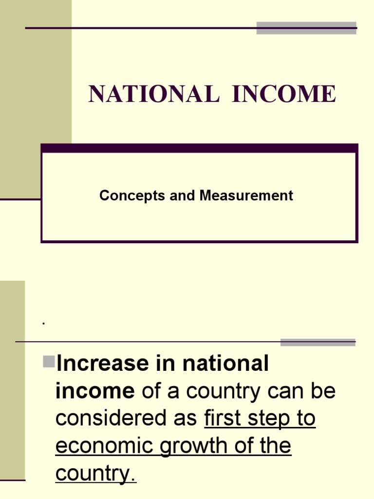 National Income: Concepts and Measurement | PDF | Gross Domestic ...