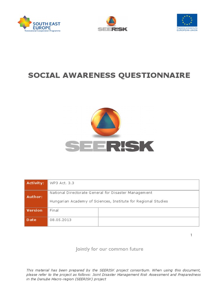 Social Awareness Questionnaire | PDF | Emergency Management | Disaster ...