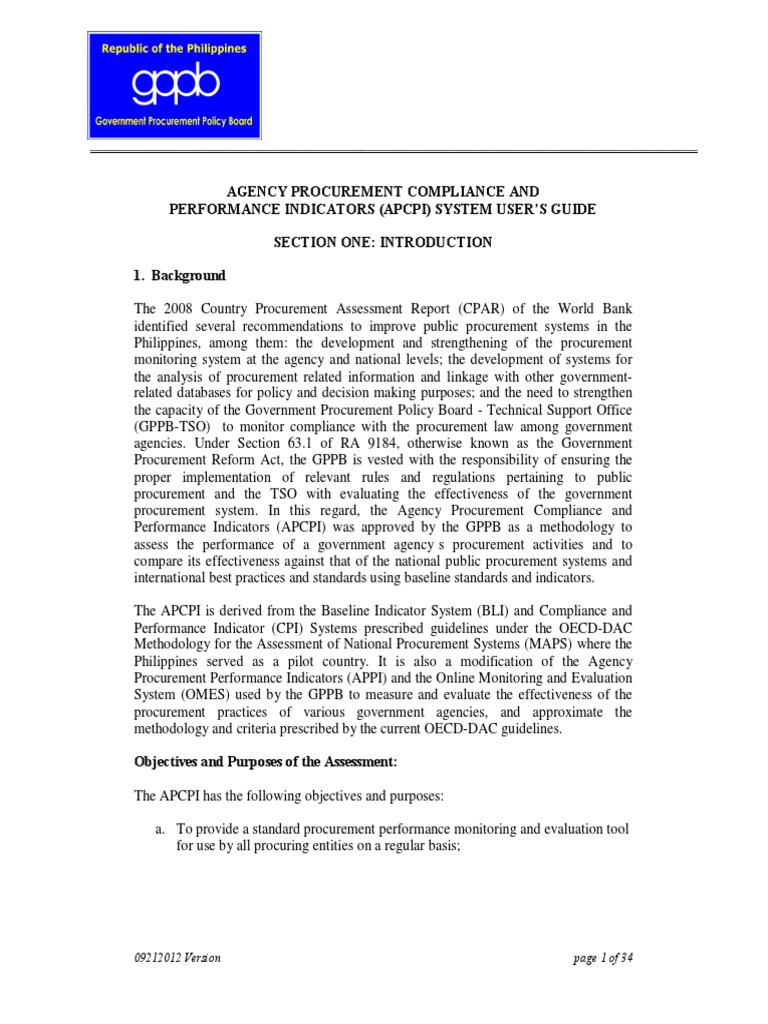 Apcpi Users Guide | PDF | Procurement | Percentage