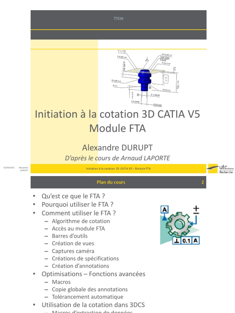 FTA Cotation COURS Catia | PDF | Automation | Tolérance géométrique