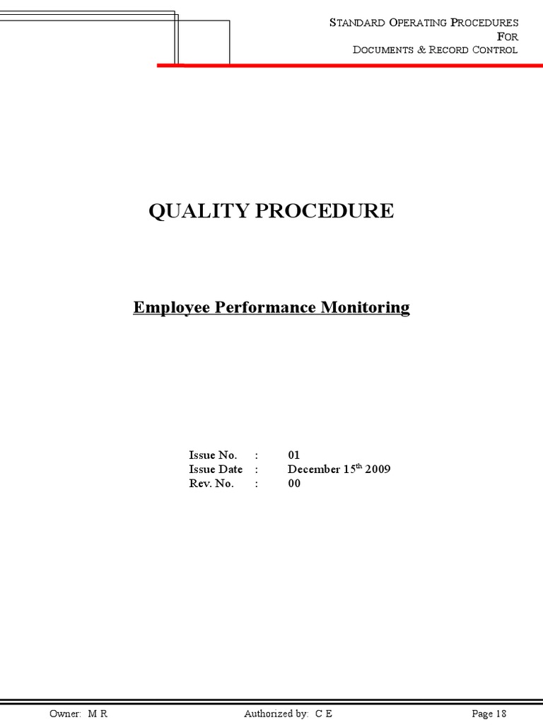 Employee Performance Evaluation SOPs | PDF