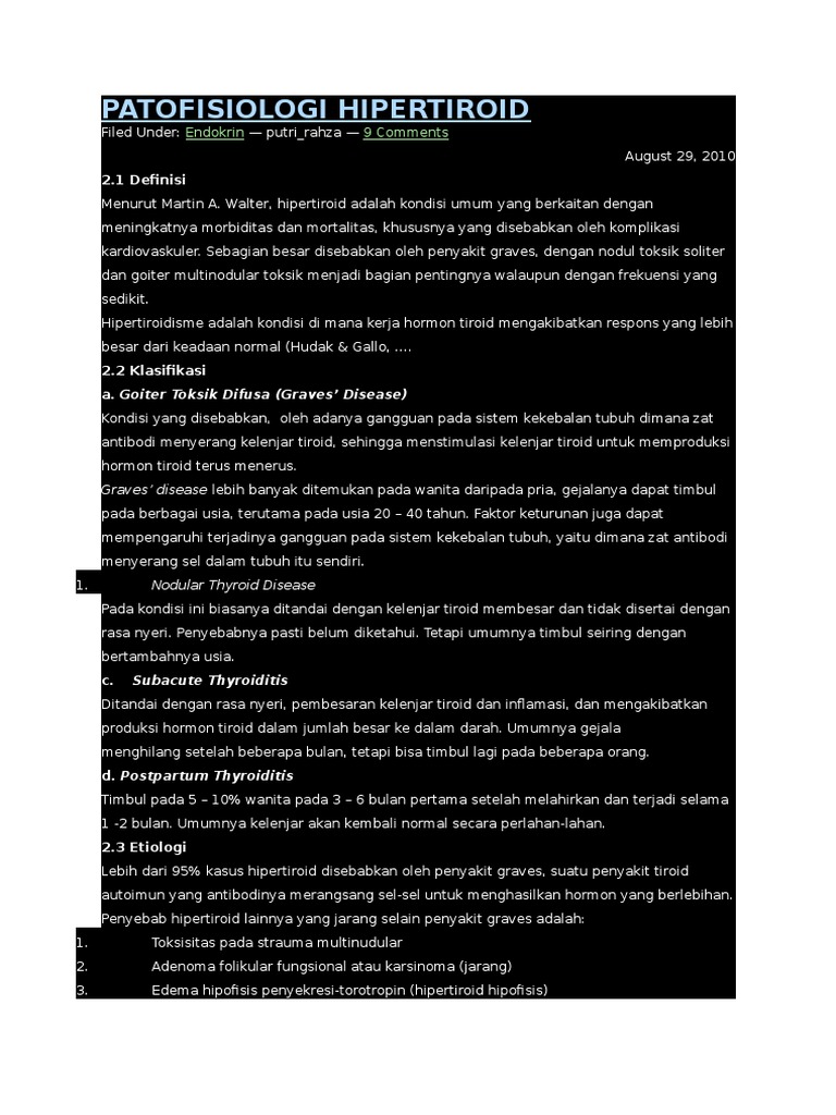 Patofisiologi Hipertiroid | PDF