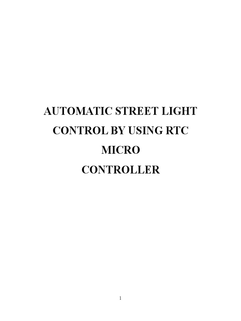 Automatic Street Light Control by Using RTC Microcontroller | PDF ...