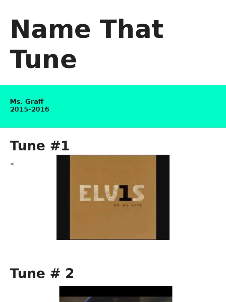 Name That Tune Song List and Answers | PDF | Art